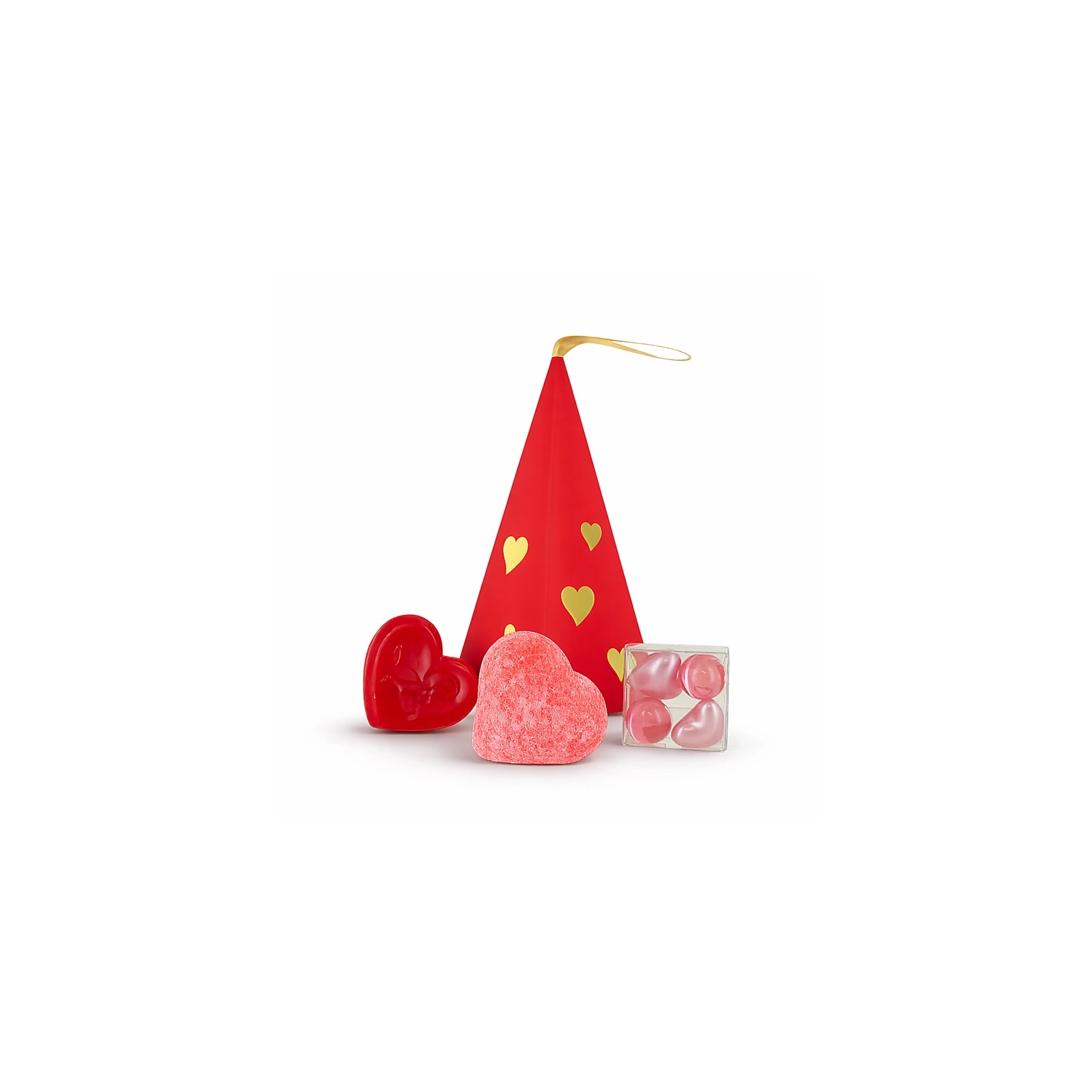 Coffret bain pyramide rouge – Savon de Marseille I love you | B2B